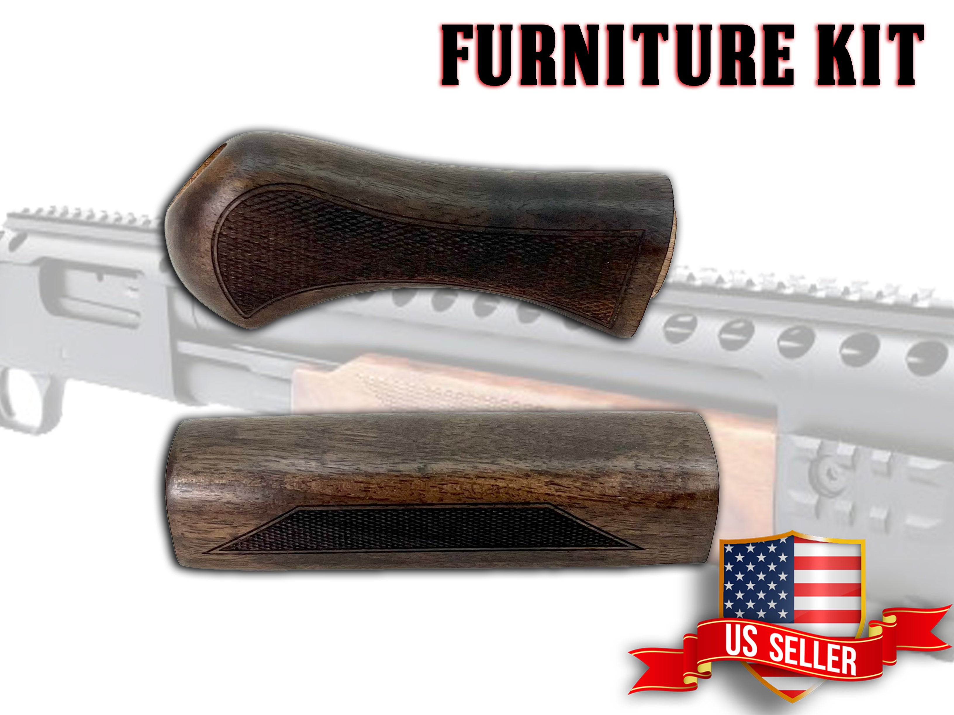 Mossberg Shockwave Turkish Walnut Wood Furniture Kit, FOREND & GRIP ...