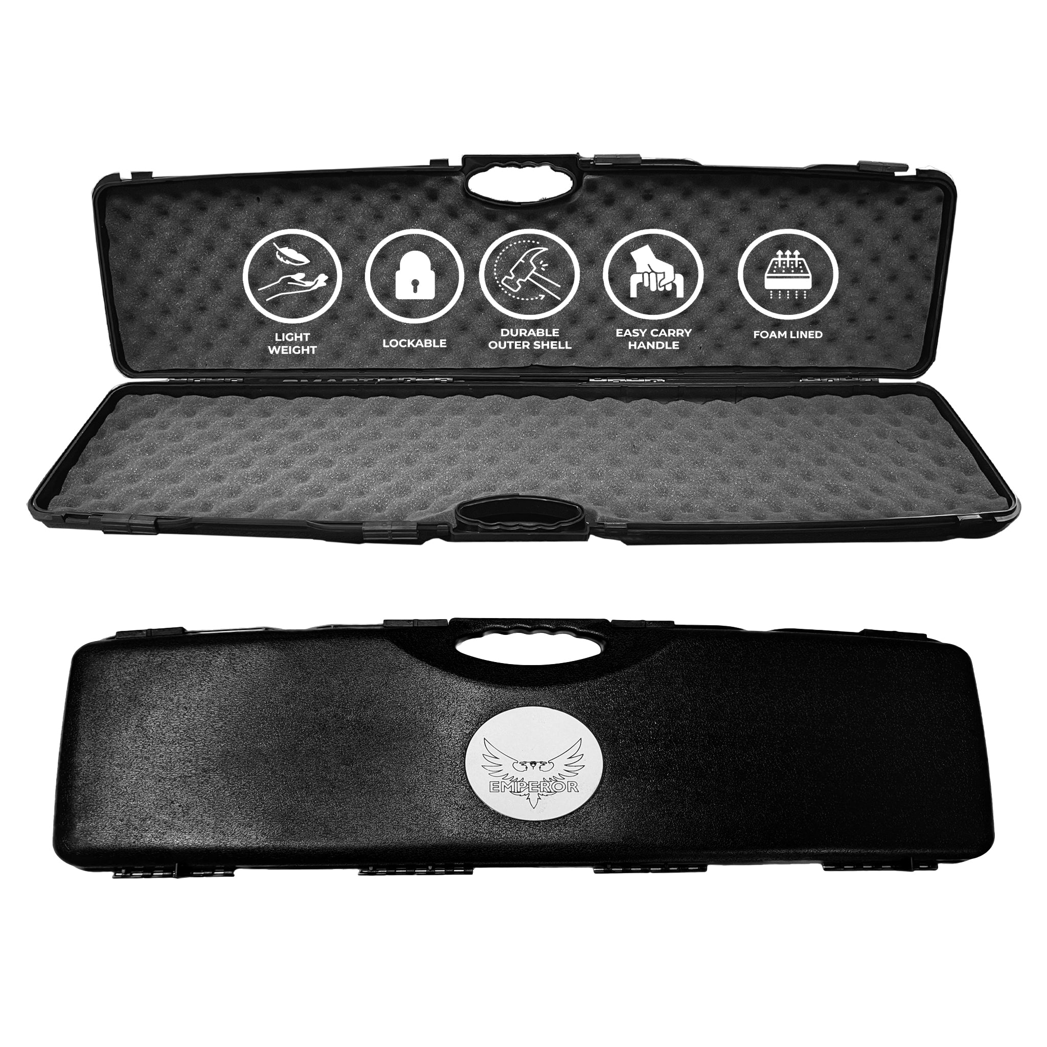 Emperor Single Scope Hard Plastic Rifle Case with Foam | 43" x 10" x 3 ...